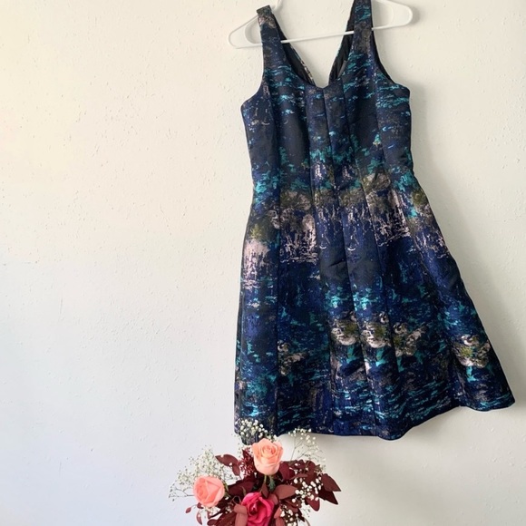 Donna Ricco | Dresses | Metallic Fit Donna Ricco Evening Cocktail Dress ...